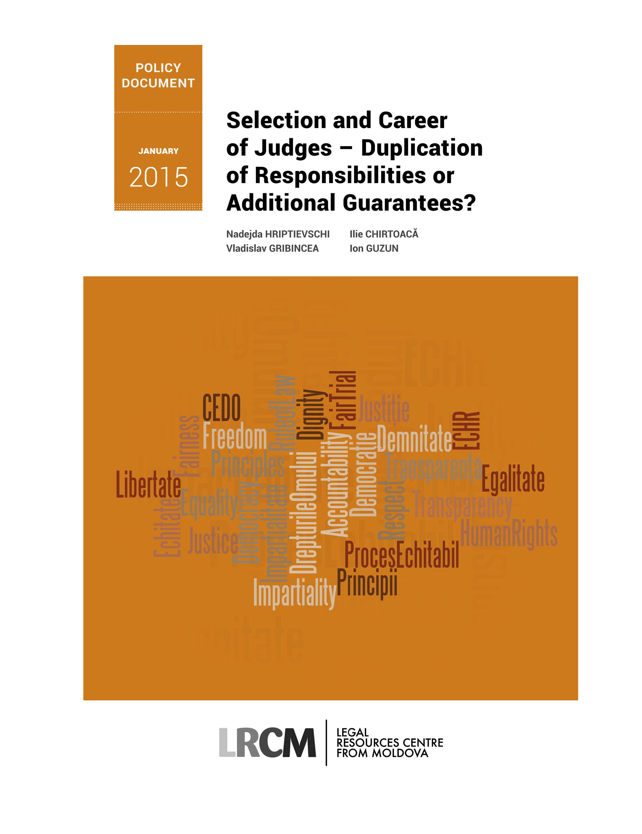 Selection and Career of Judges – Duplication of Responsibilities or ...