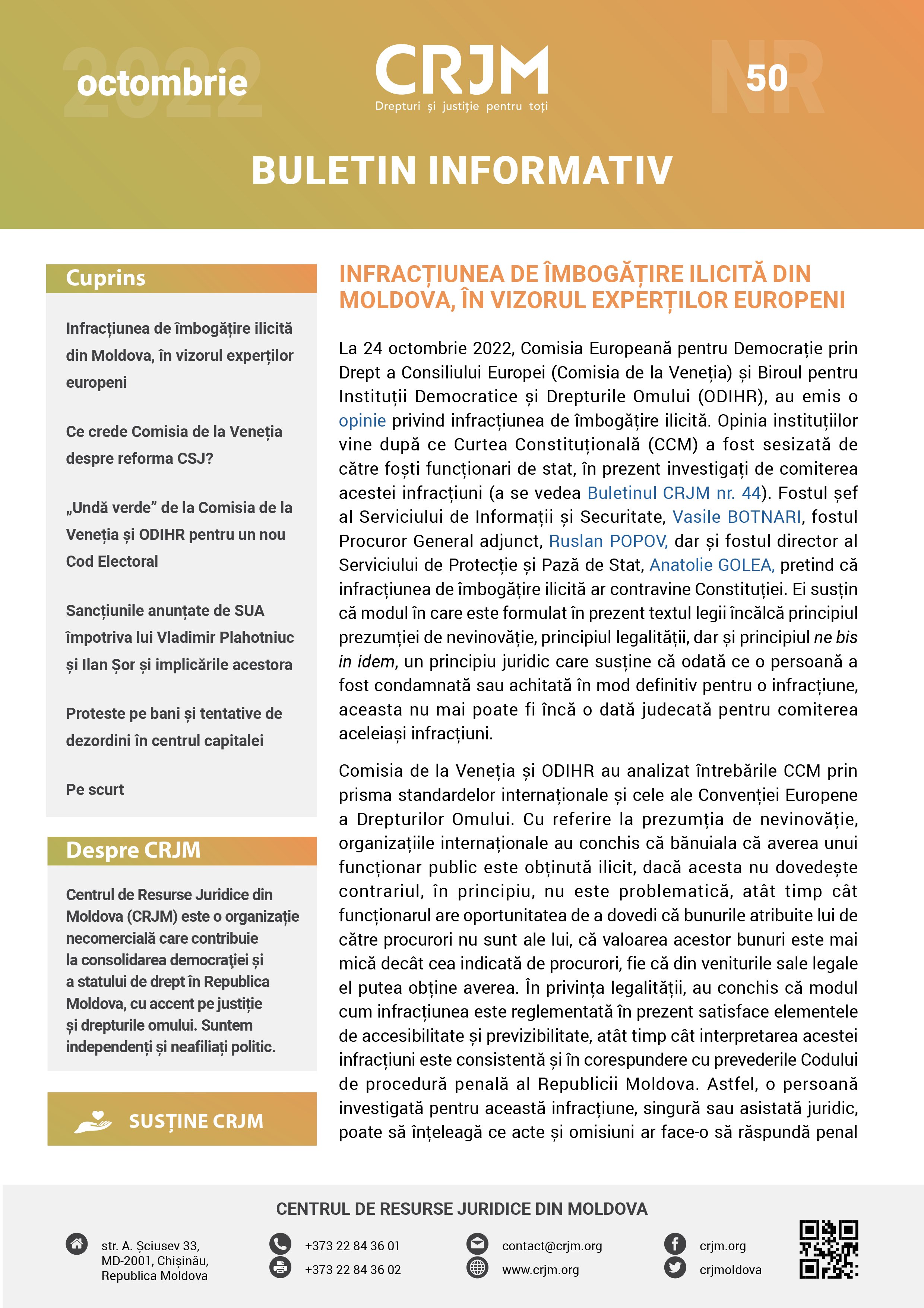 Buletin Informativ nr. 50 (octombrie 2022)