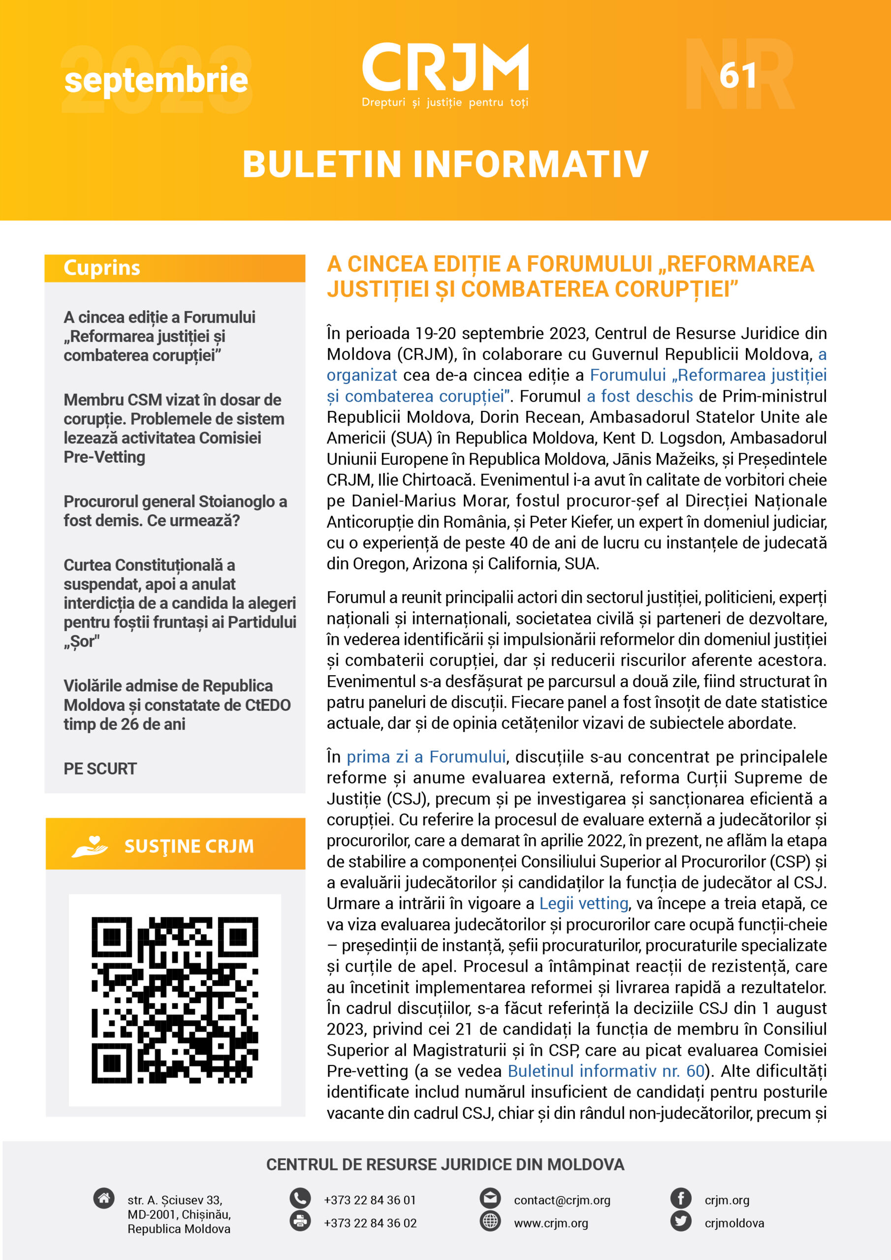 Buletinul informativ nr. 61 (septembrie 2023)