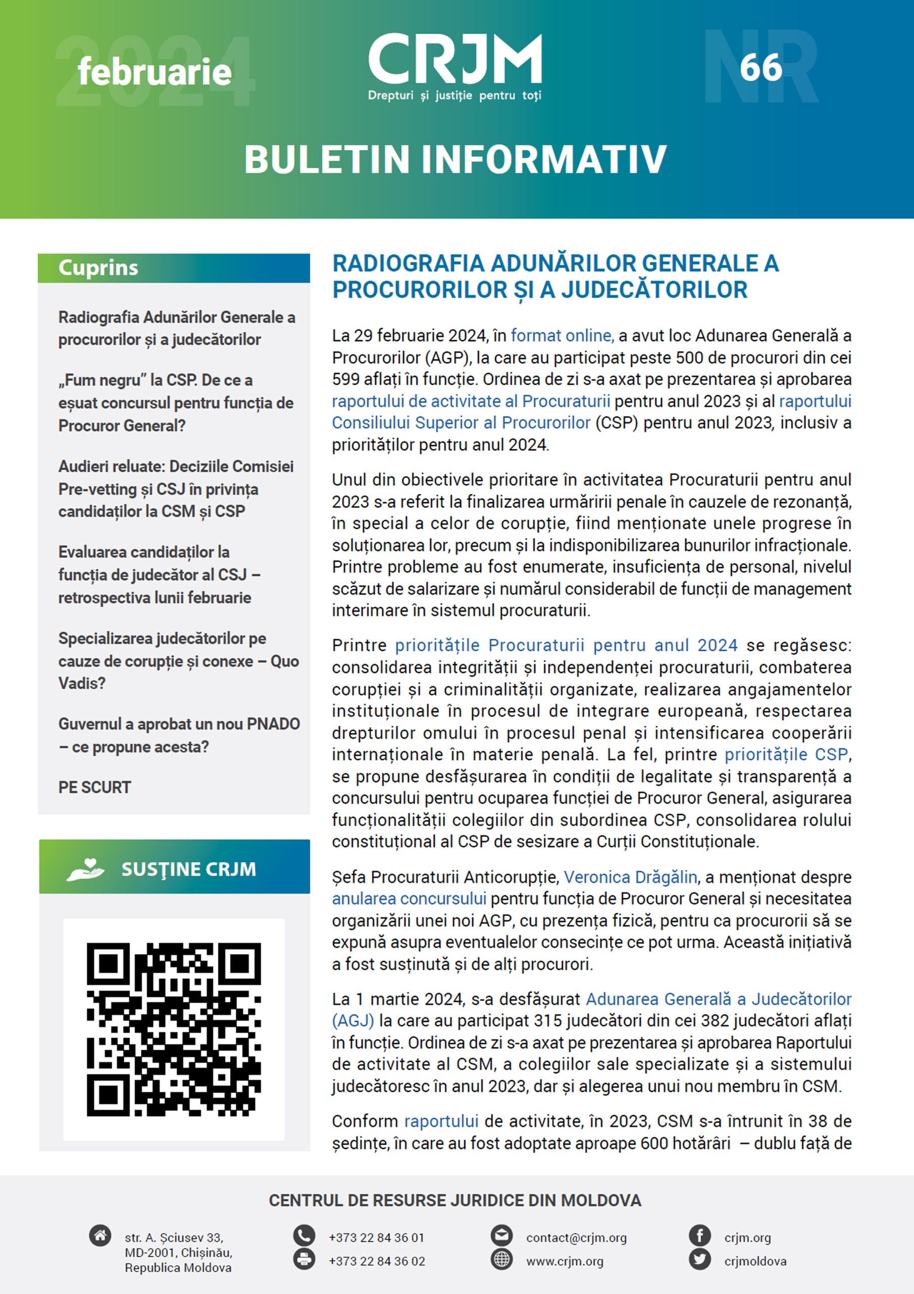 Buletinul informativ Nr. 66 (februarie 2024)