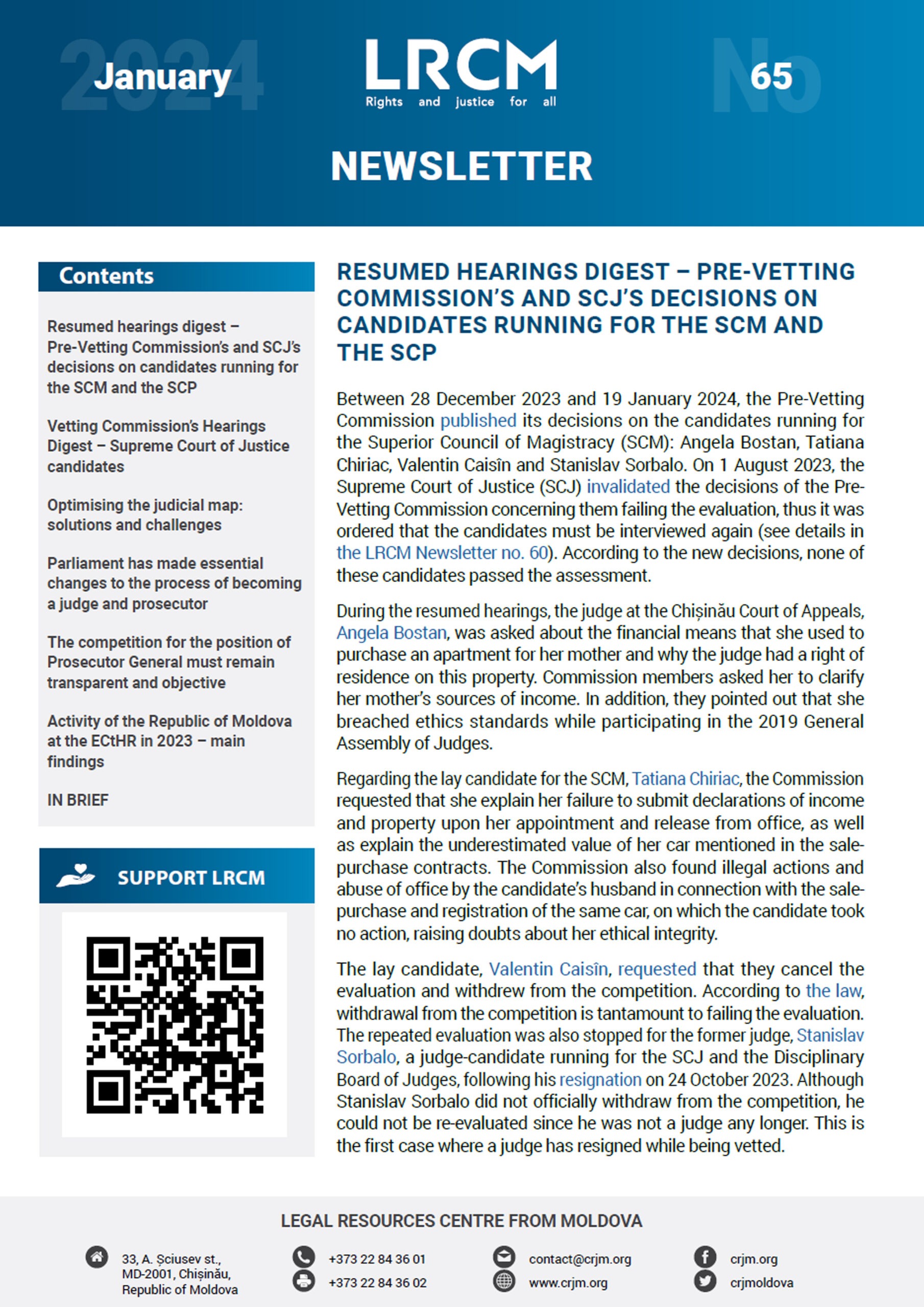 Newsletter no. 65 (January 2024)