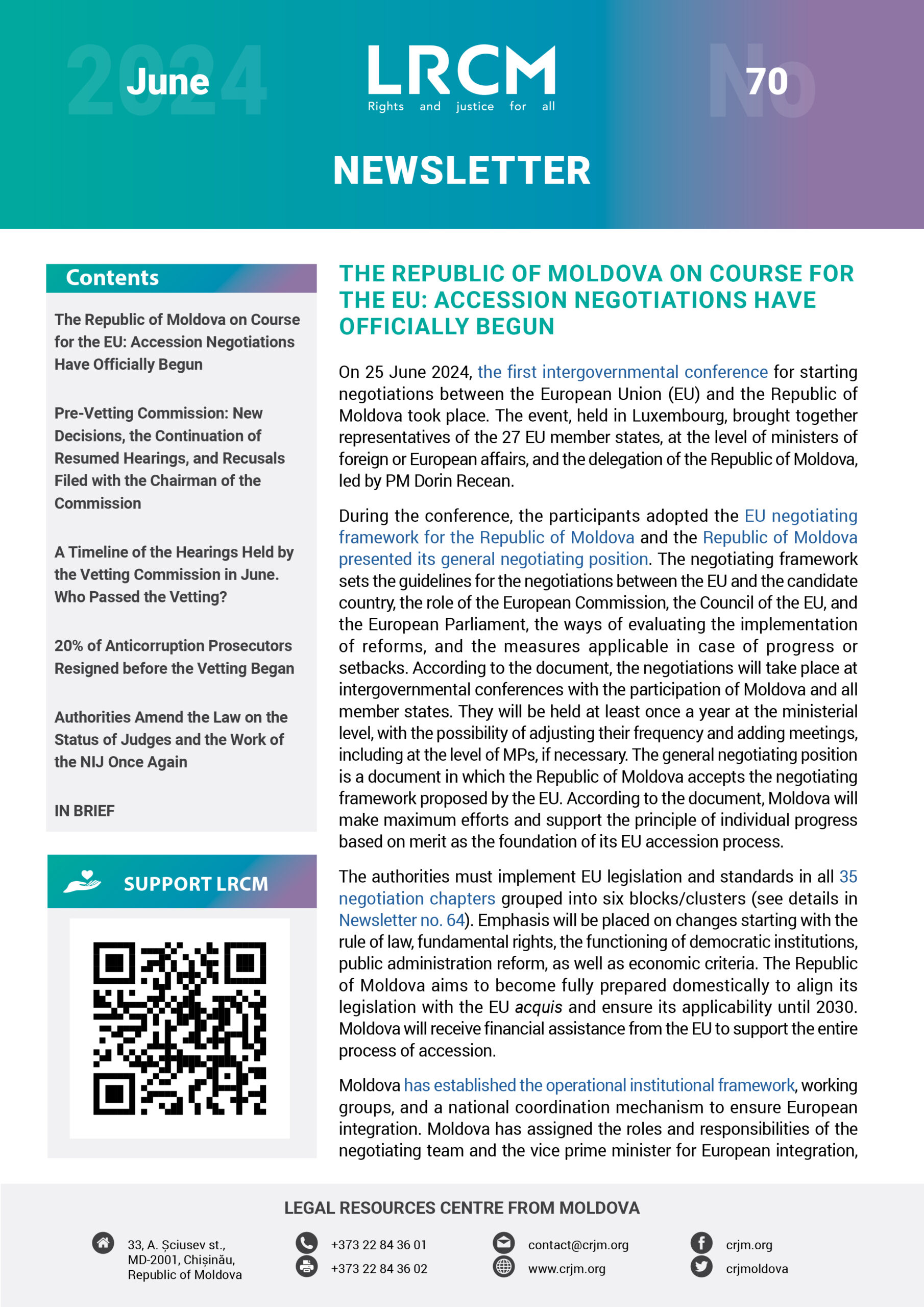 Newsletter no. 70 (June 2024)